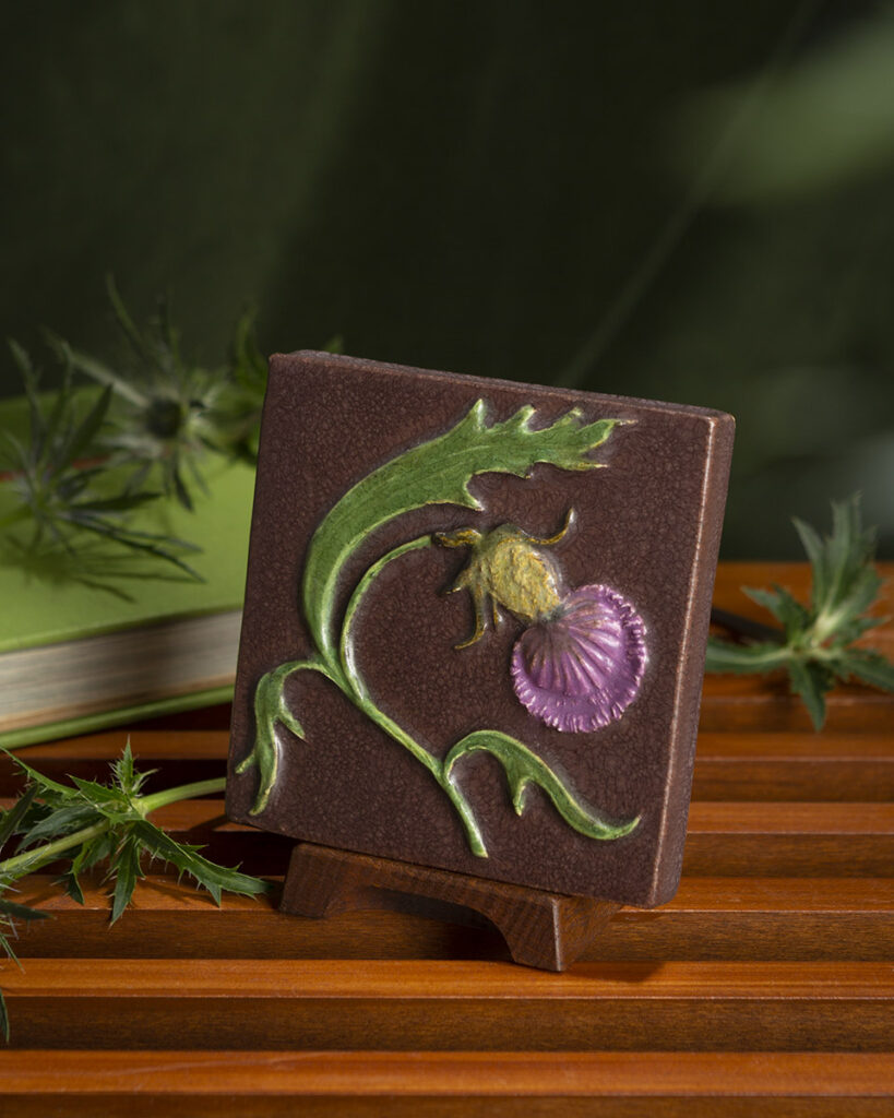 Highland Thistle Tile - Ephraim Pottery