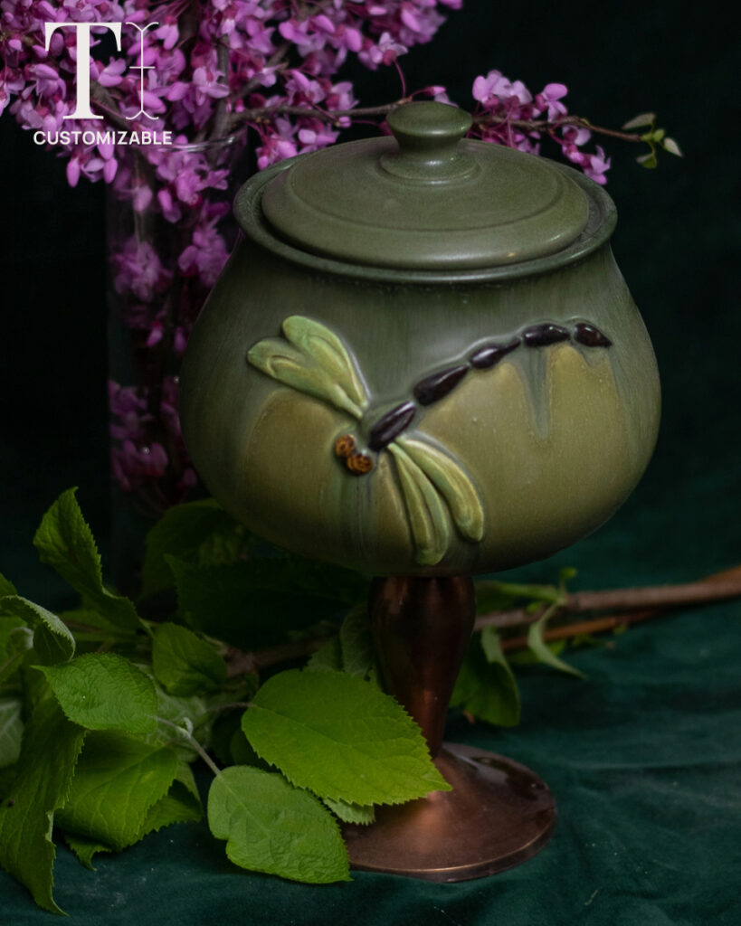 Dragonfly Small Lidded Urn - Ephraim Pottery