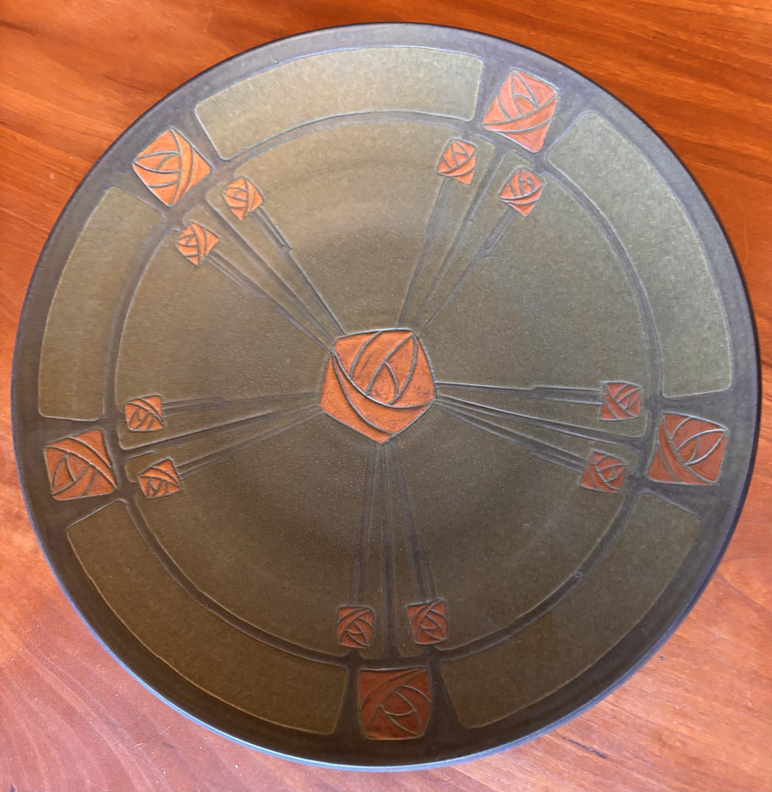 Experimental Craftsman Rose Plate - Ephraim Pottery